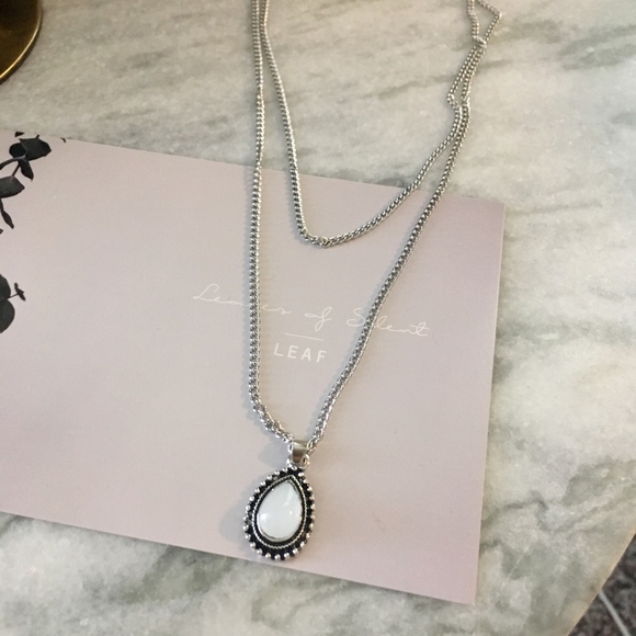 Jewelry | Water Drop Bead Double Chain Silver Necklace | Poshmark